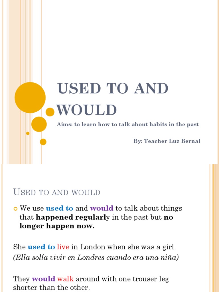 Understanding Used To and Would in Past Habits | PDF