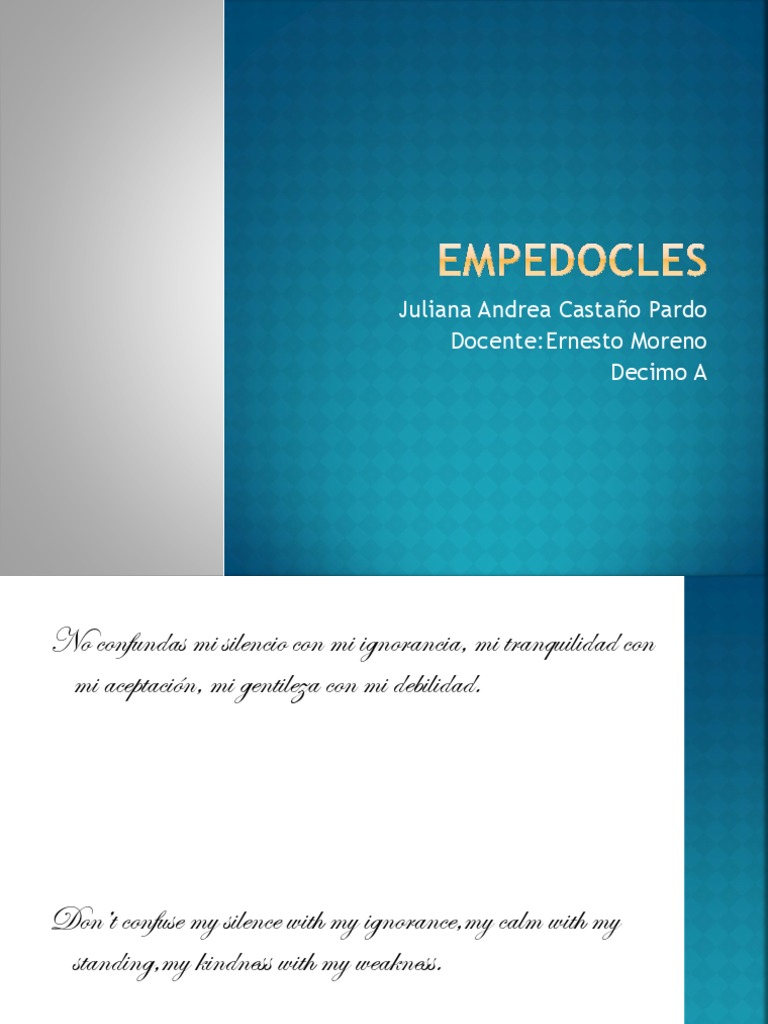 Empedocles | PDF | Filosofía griega antigua | Metafísica