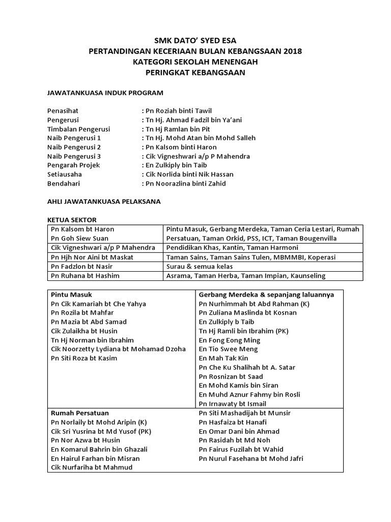 Ajk Keceriaan Merdeka | PDF