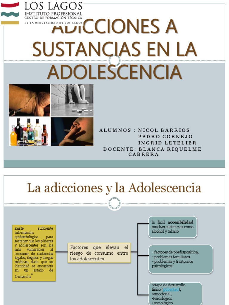 Presentacion Adicciones En La Adolescencia Pdf Drogas Adolescencia