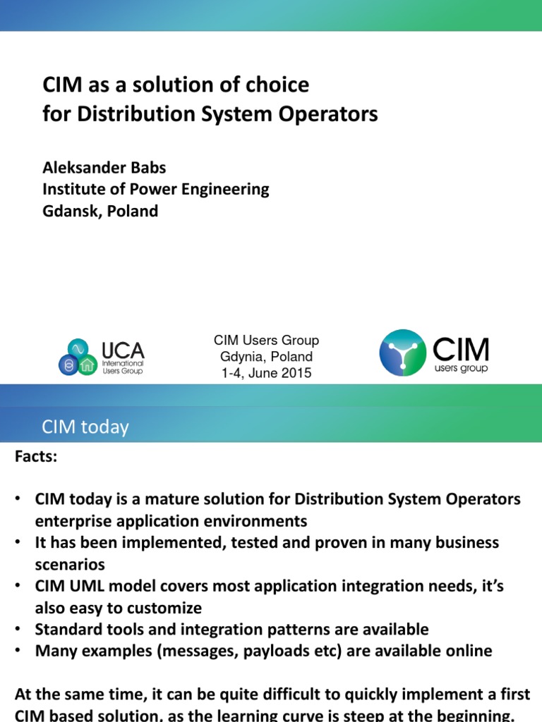 CIM As A Solution of Choice For DSOs v1.2 PDF | PDF | Xml Schema | Xml