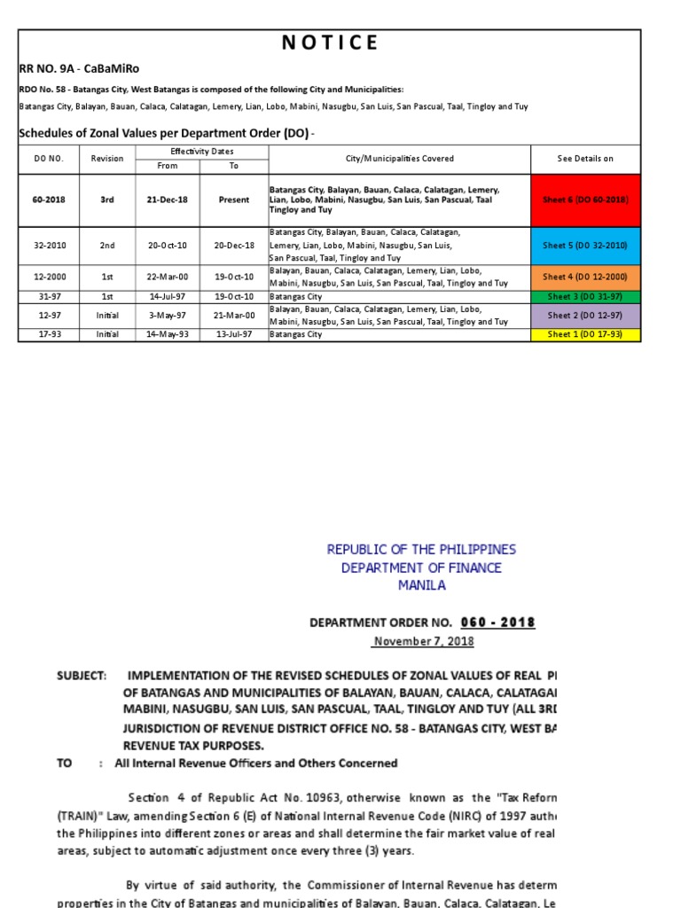 RDO No. 58 - Batangas City, West Batangas | PDF | Natural Resources Law ...