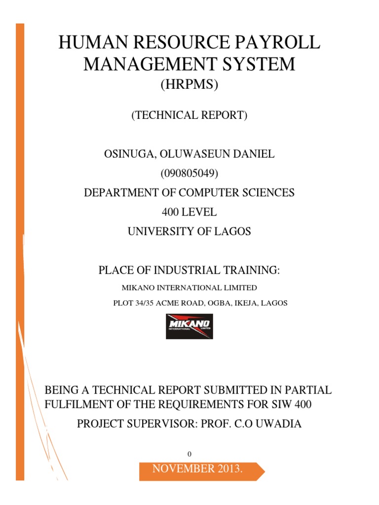 Human Resource Payroll Management System: (HRPMS) | PDF | Payroll ...