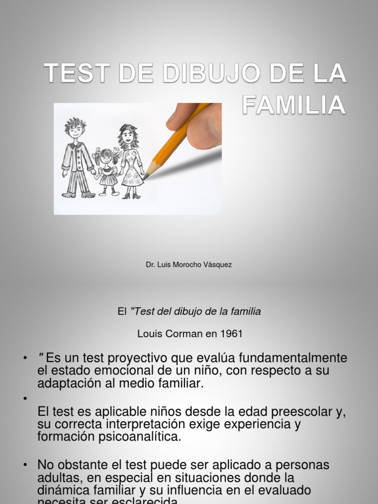 TEST DE DIBUJO DE LA FAMILIA[1].ppt | Familia | Dibujo