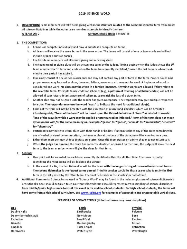 201 9 Science Word: ST ST | PDF | Acronym | Word