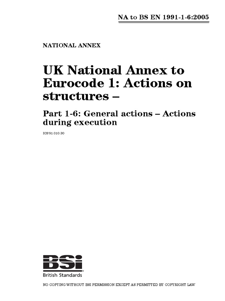Nation Annex To Eurocode 1 | PDF | Standardization | Scaffolding
