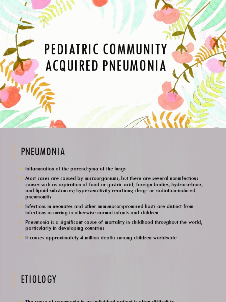 Pediatric Community Acquired Pneumonia | PDF | Pneumonia | Respiratory ...