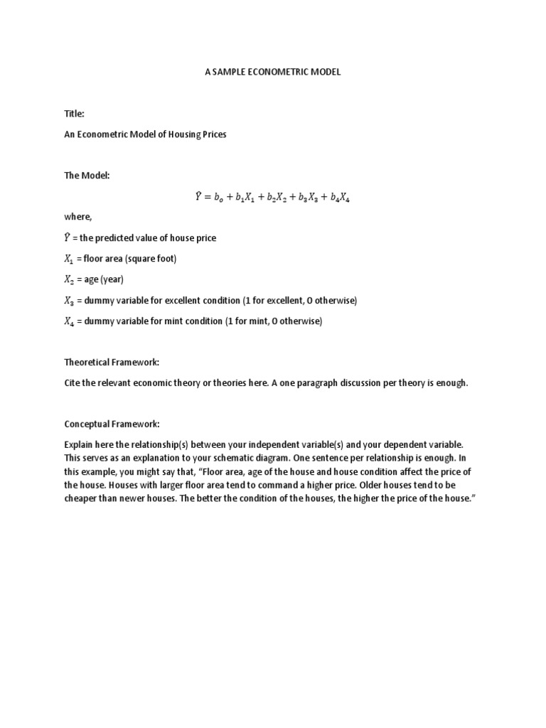 A Sample Econometric Model | PDF | Dummy Variable (Statistics) | Econometrics