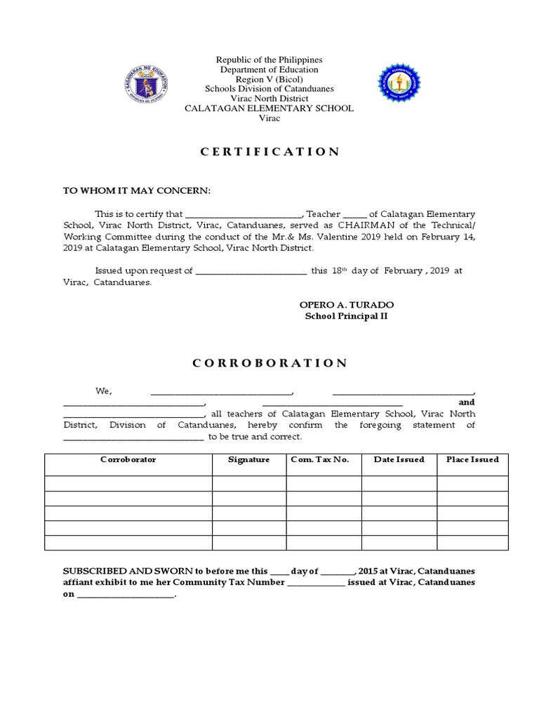 Certification and Corroboration | PDF | Government