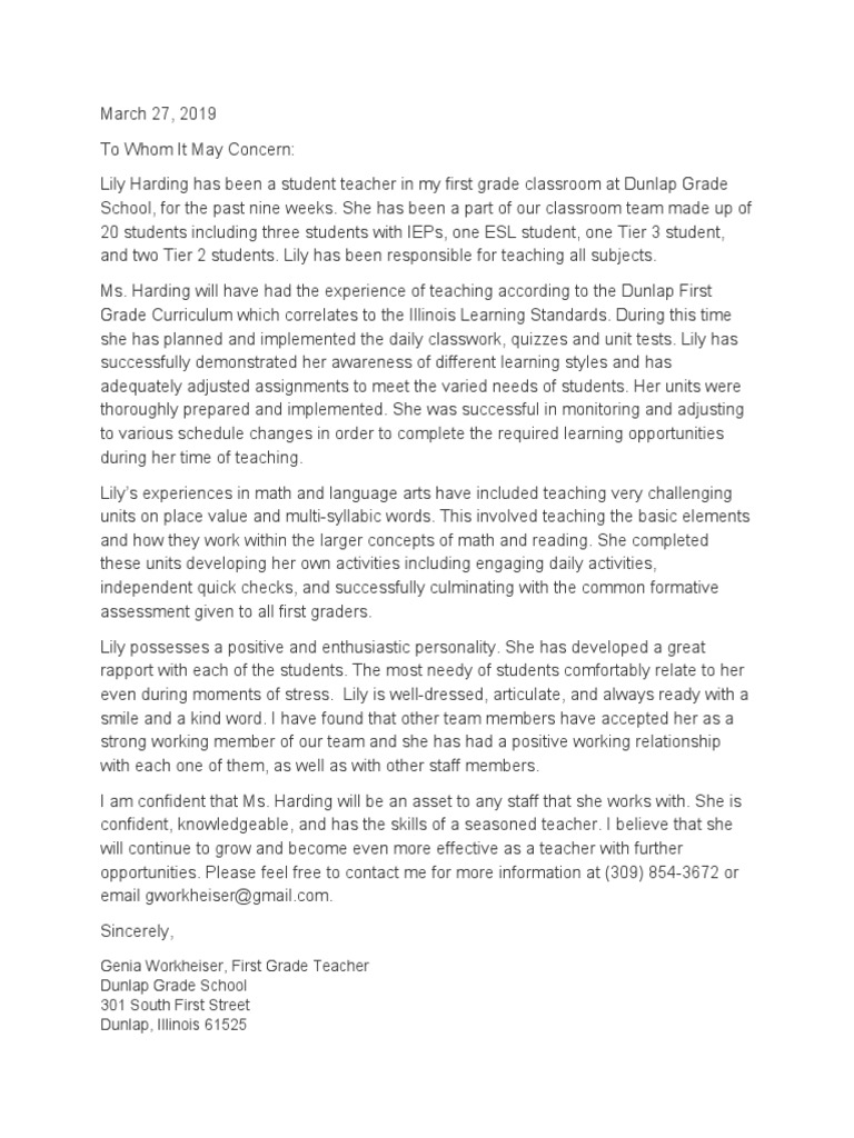 Letter of Recommendation Ms | PDF