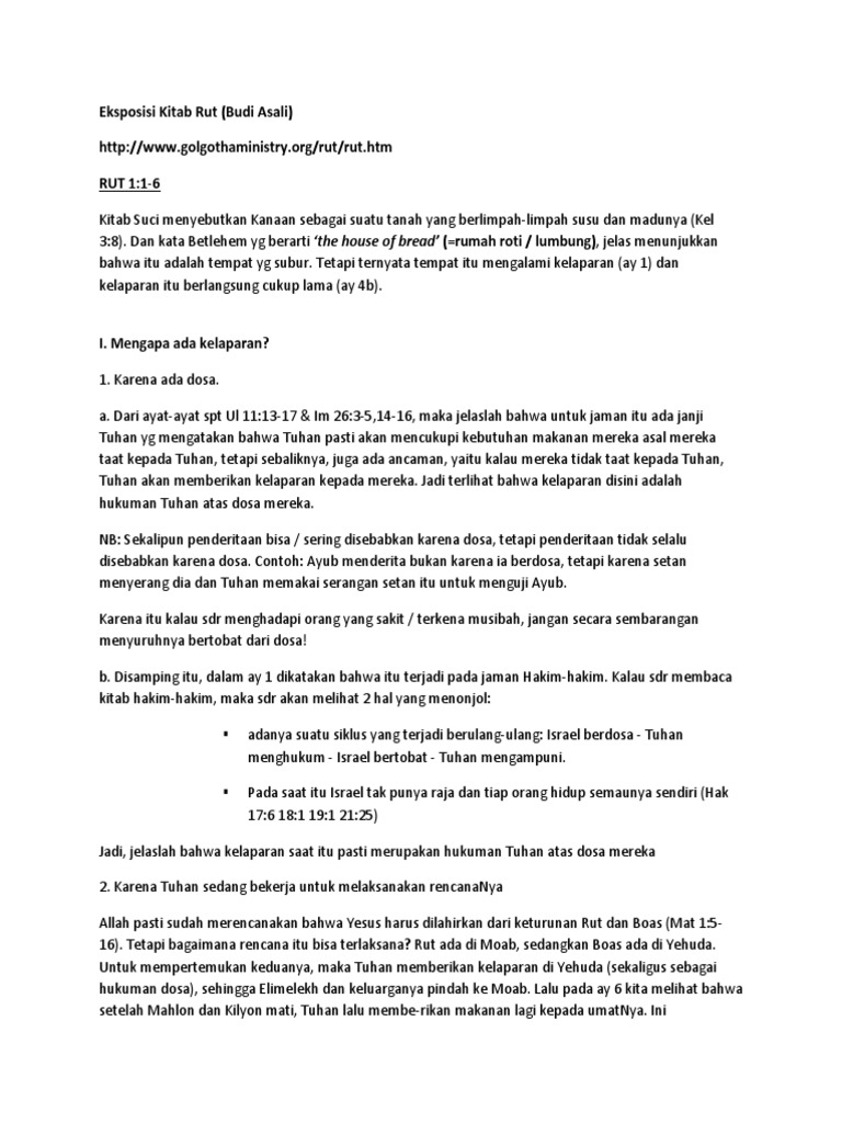 Eksposisi Kitab Rut | PDF