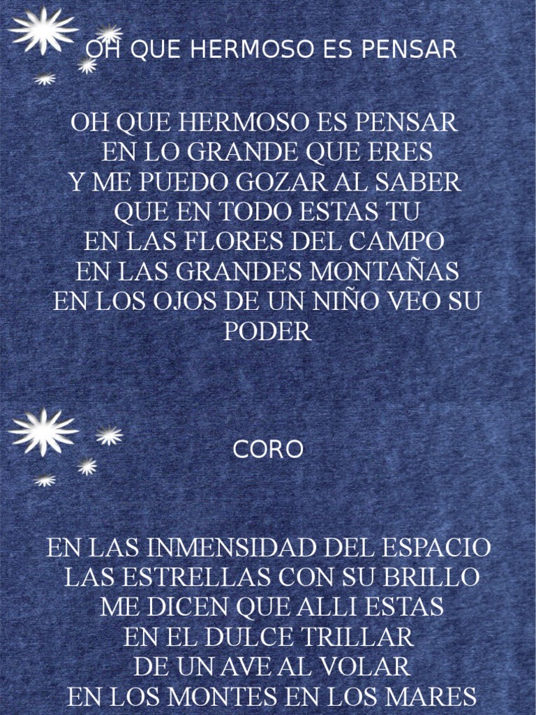 Oh Que Hermoso Es Pensar | PDF