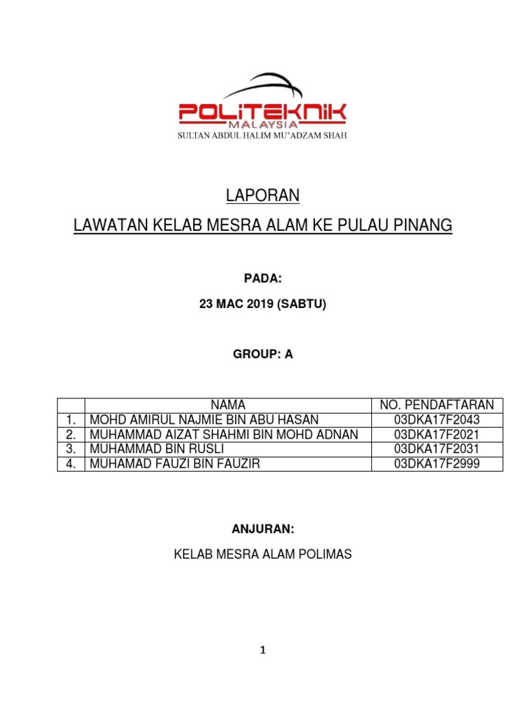 Laporan Kelab Mesra Alam | PDF
