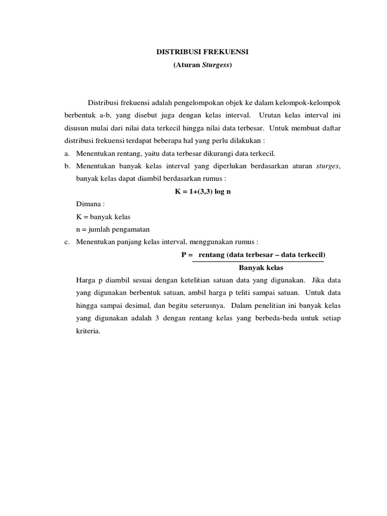 Distribusi Frekuensi Sturges | PDF | Sains & Matematika | Komputer