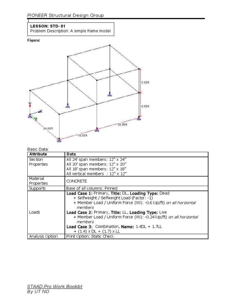 Staad Pro Work Book PDF | PDF | Beam (Structure) | Engineering