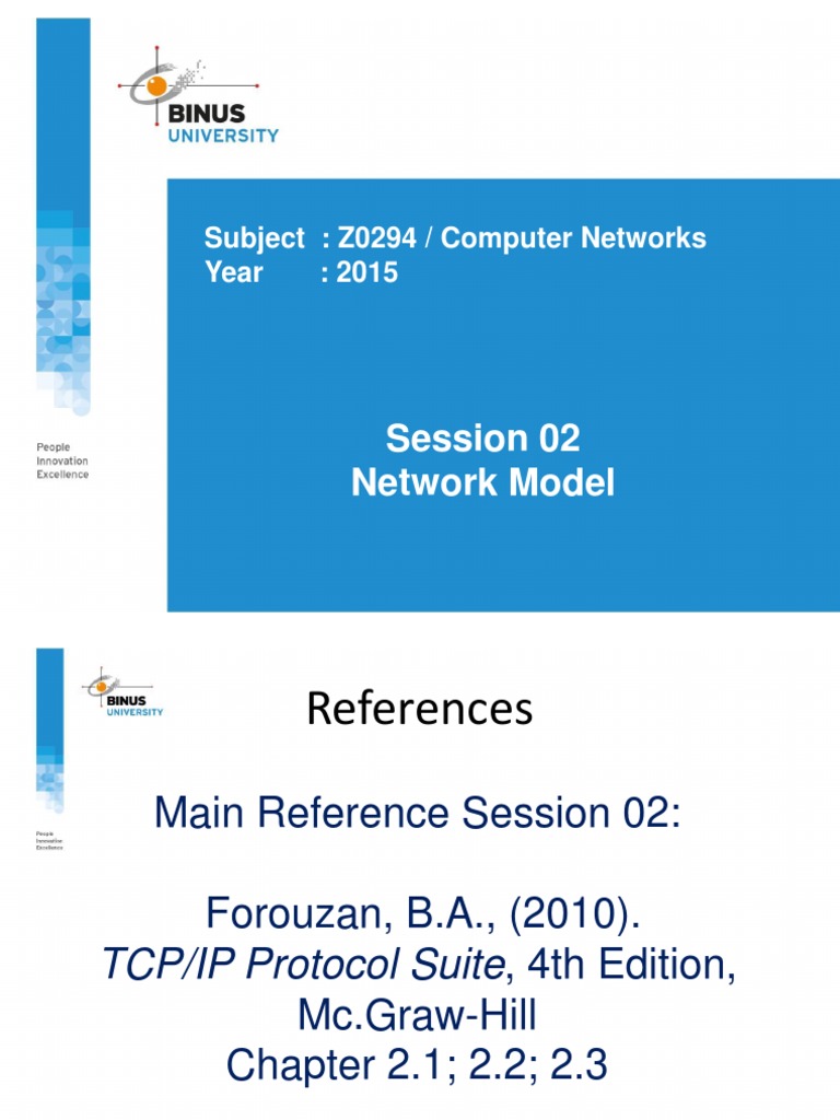 Session 02 Network Model: Subject: Z0294 / Computer Networks Year: 2015 | PDF | Osi Model ...