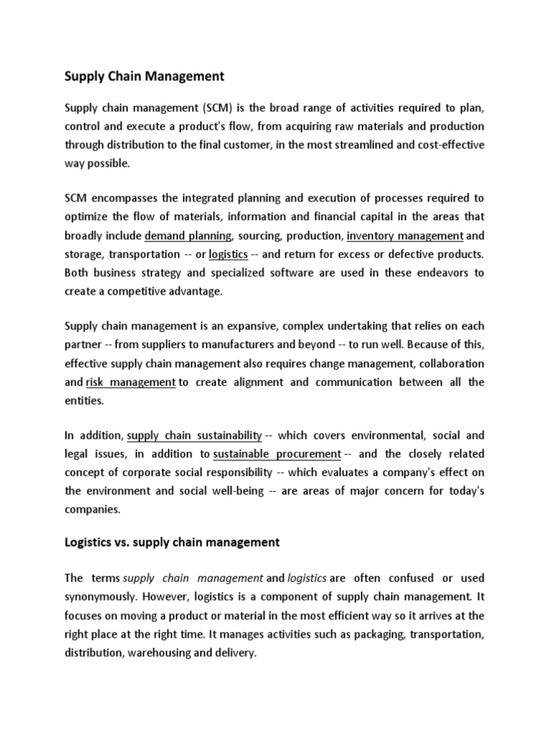 Supply Chain Management | PDF | Supply Chain | Procurement