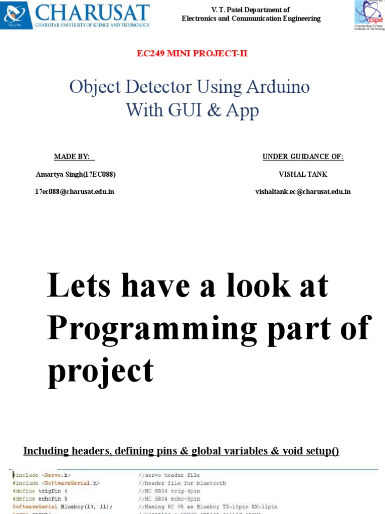 Object Detector Using Arduino With GUI & App: Ec249 Mini Project-Ii | PDF