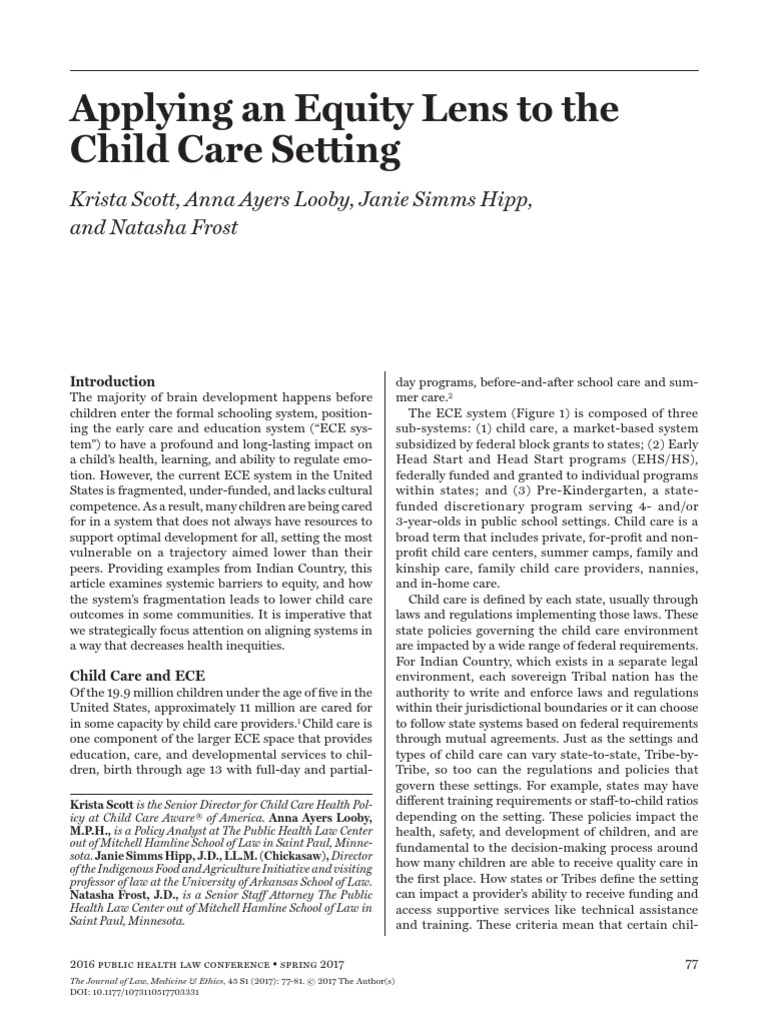 Equity Lens Paper | PDF | Health Equity | Child Care