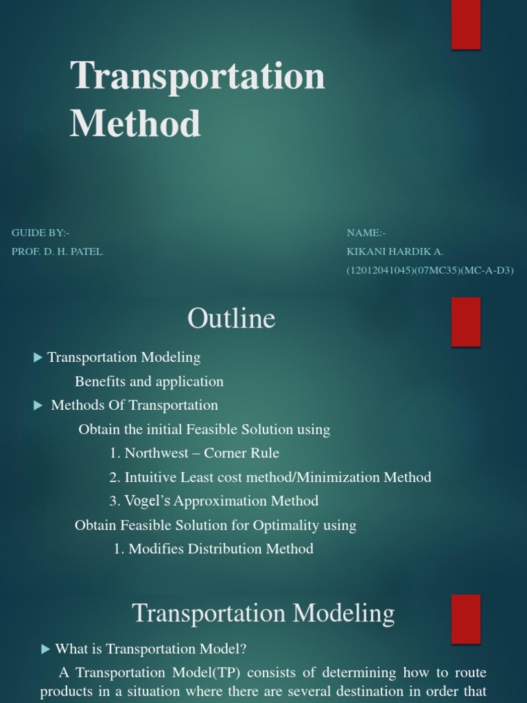 Transportation Modeling Methods | PDF | Mathematical Optimization | Algorithms And Data Structures