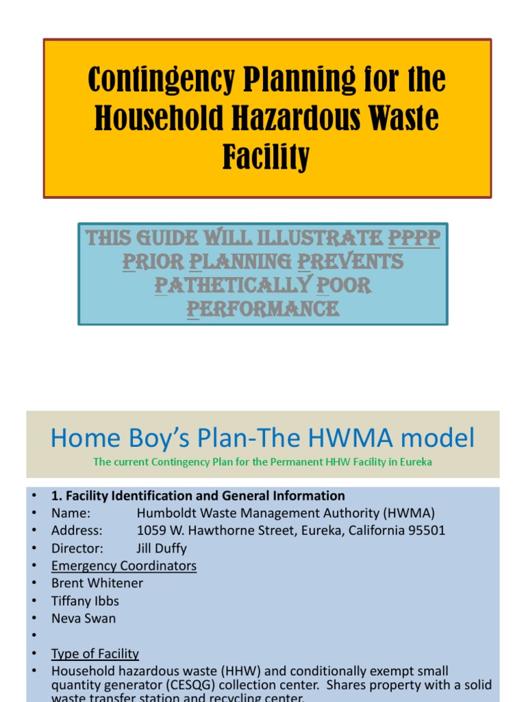 Whitner, Contingency Planning For The Household Hazardous Waste ...