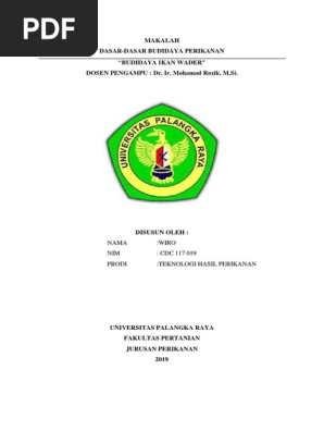 Budidaya Ikan Wader Pdf – InfoAkuakultur.com