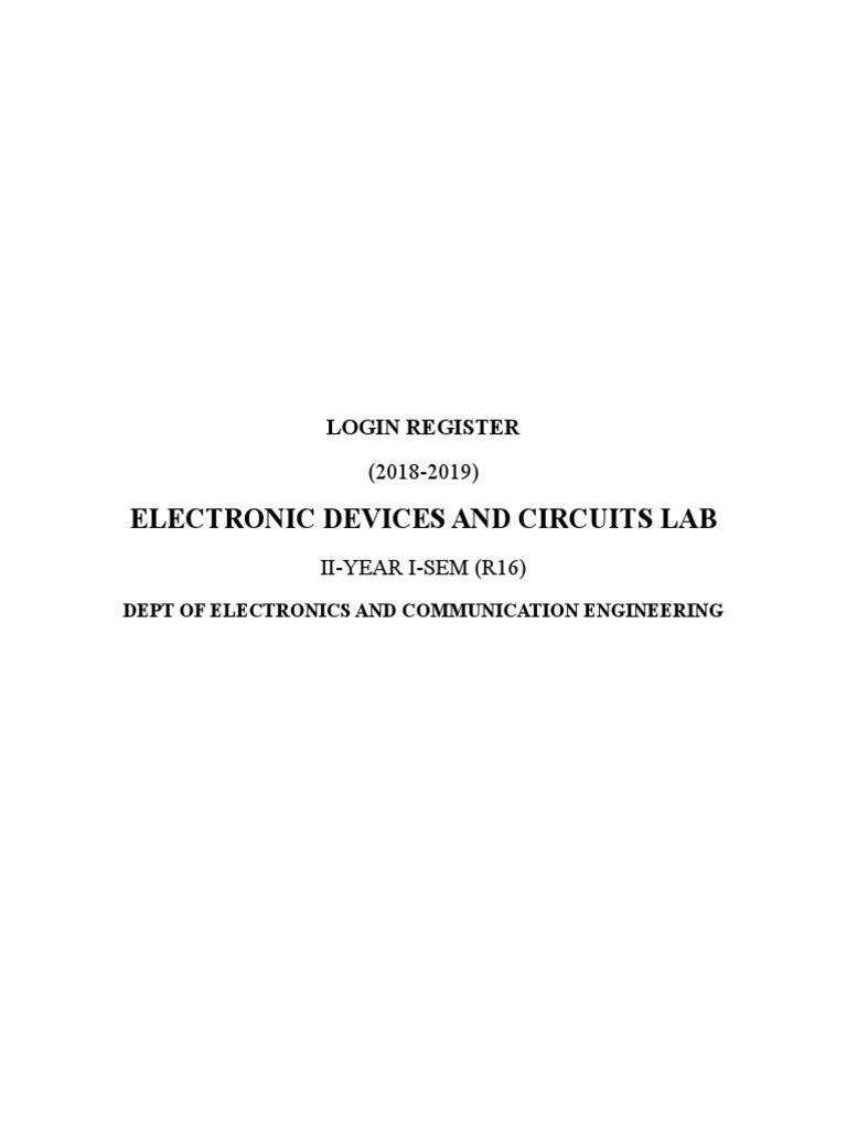 Electronic Devices and Circuits Lab: Login Register | PDF
