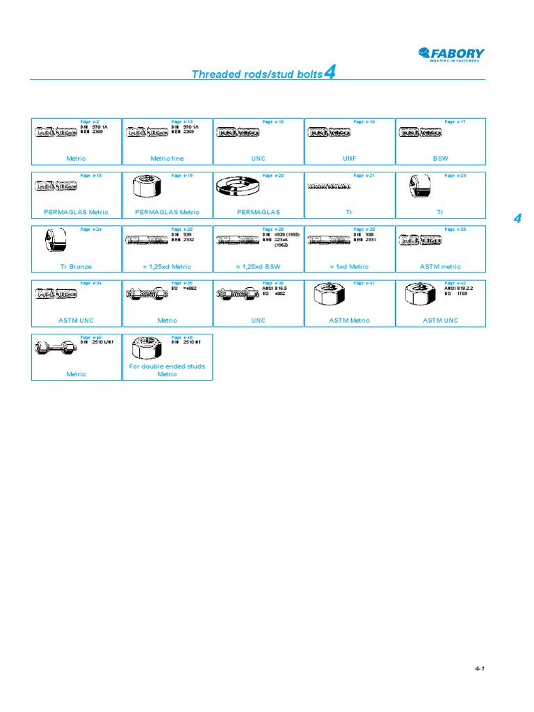 Fabory Fasteners Allthread Studs PDF | PDF | Screw | Galvanization