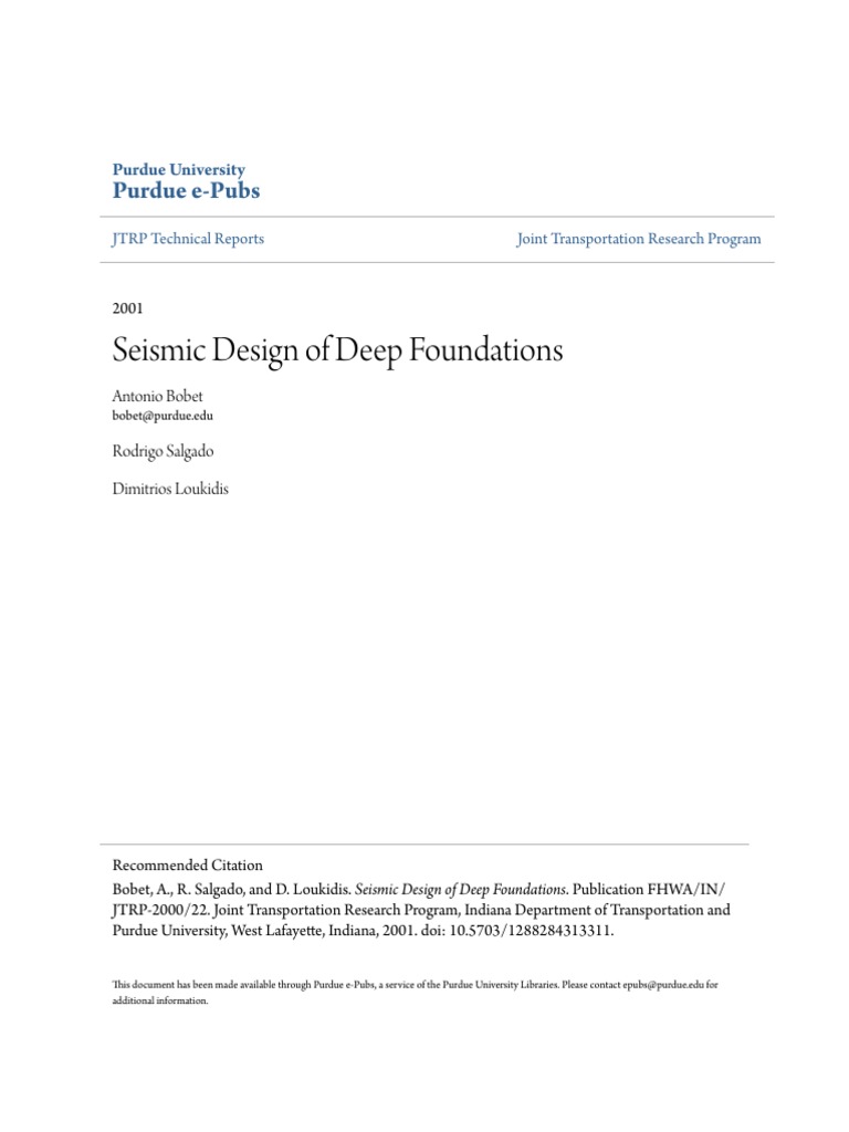 Seismic Design of Foundations PDF | PDF | Earthquakes | Deep Foundation