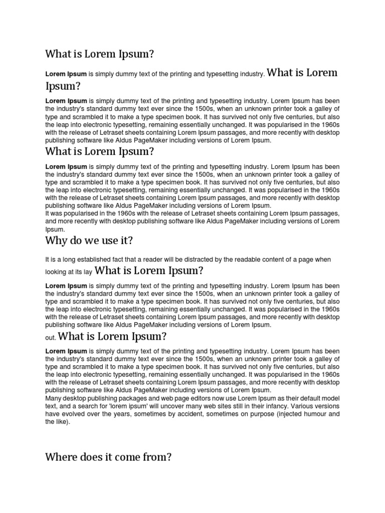 What Is Lorem Ipsum? What Is Lorem Ipsum? | PDF | Written Communication ...