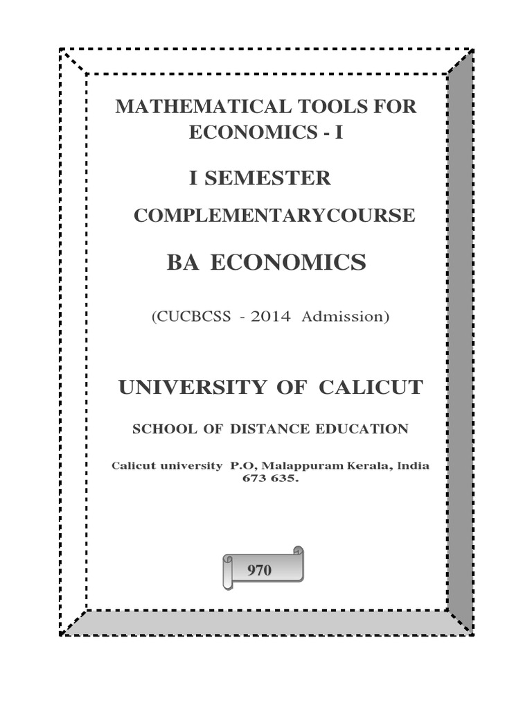 Mathematical Tools For Economics I - 23april2015 PDF | PDF | Fraction ...