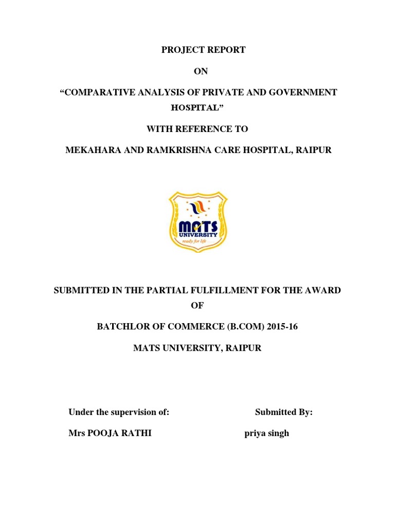Comparative Analysis of Private and Government Hospital | PDF ...