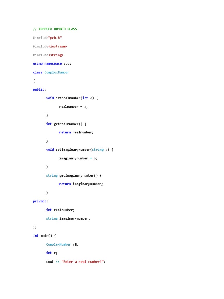 Complex Number Class | PDF
