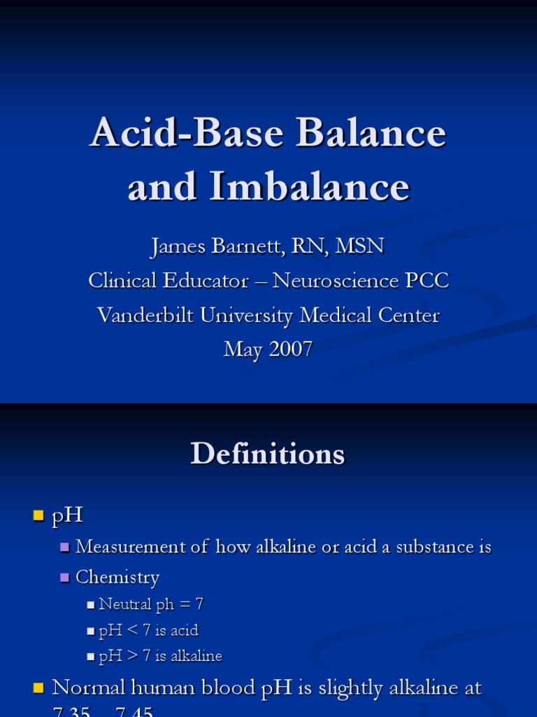 WEB ORIENTATION Acid Base Balance and Imbalance | PDF | Bicarbonate ...