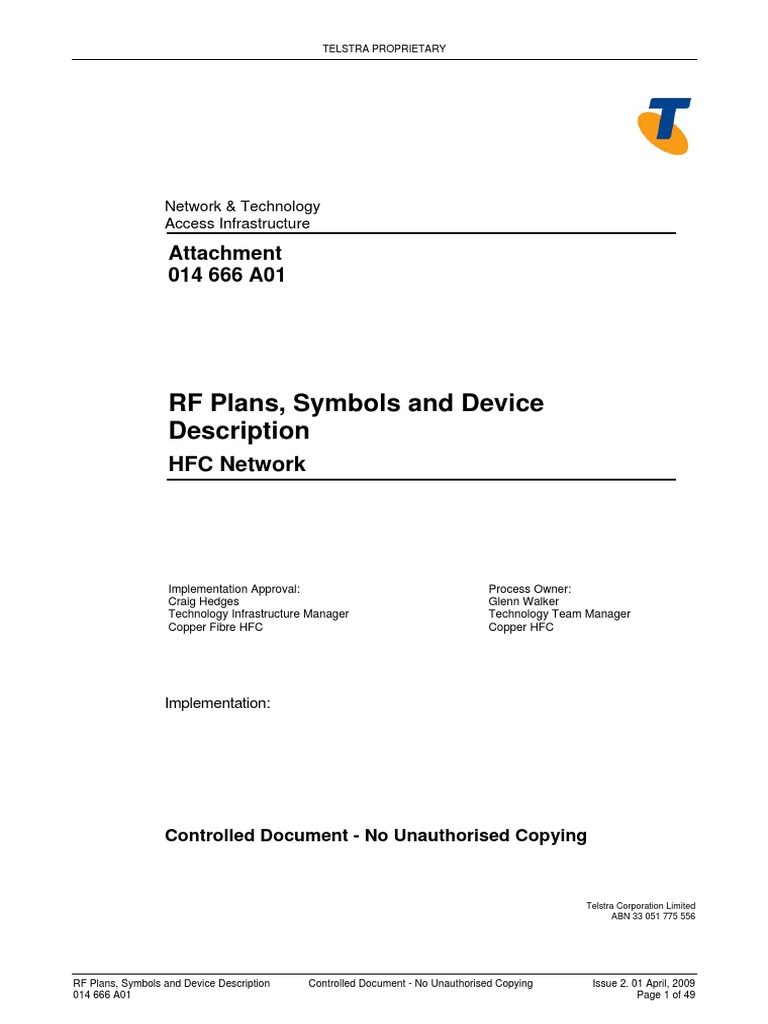 RF Plans, Symbols and Device Description: Attachment 014 666 A01 | PDF ...