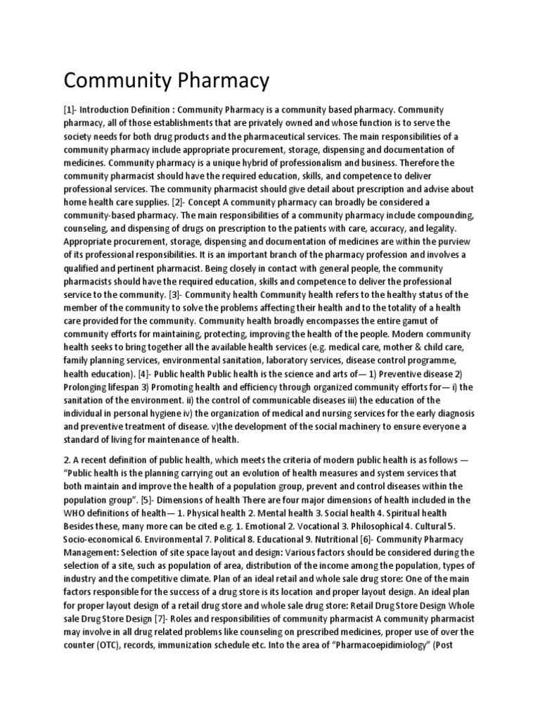 Community Pharmacy Layout Full Chapter | PDF | Pharmacy | Employment