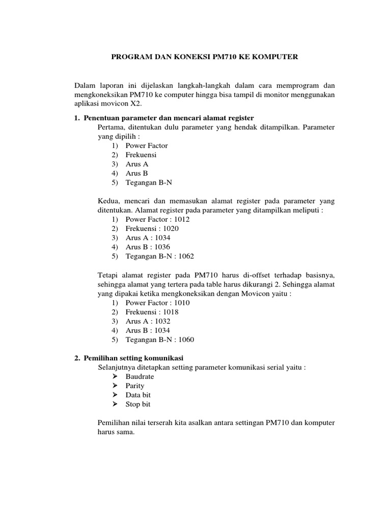 Laporan Interface PROGRAM DAN KONEKSI PM710 KE KOMPUTER | PDF