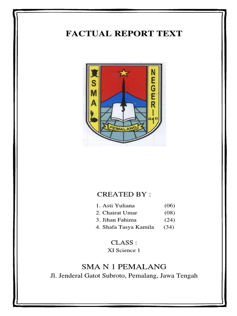 Factual Report Text: Sma N 1 Pemalang | PDF | Chicken | Birds