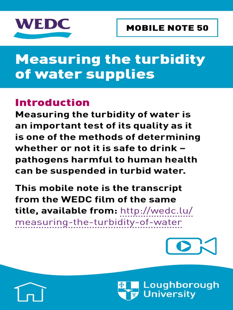 050 Measuring The Turbidity of Water Supplies | PDF | Water | Applied ...