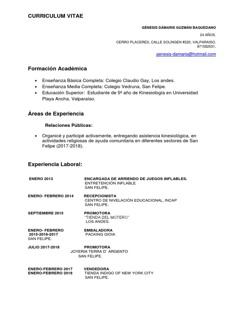 CURRICULUM VITAE GÉNESIS.docx | PDF
