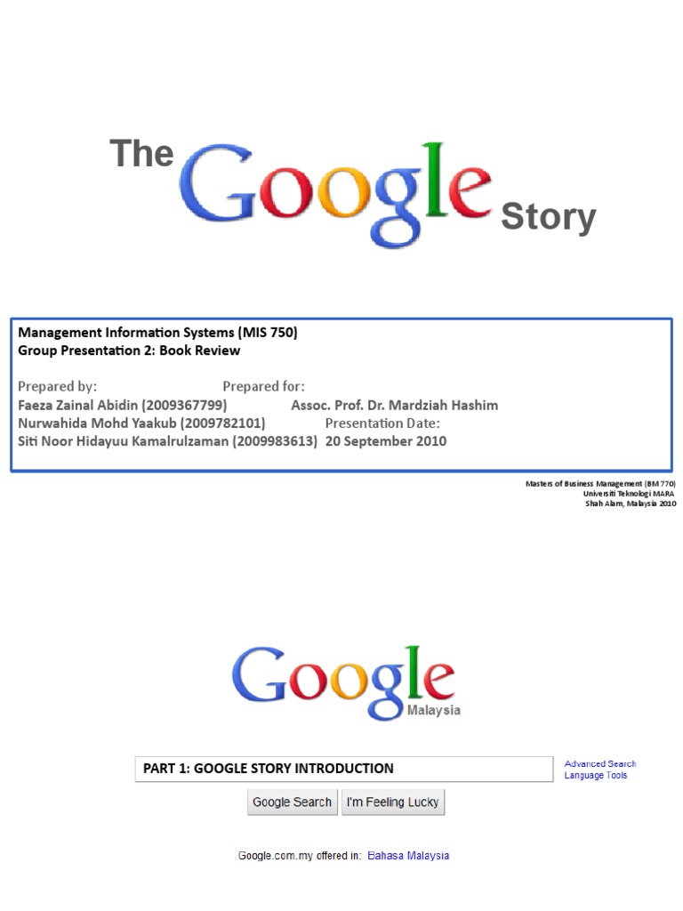 Book Review - The Google Story (Part 1 of 2) | PDF | American Writers ...