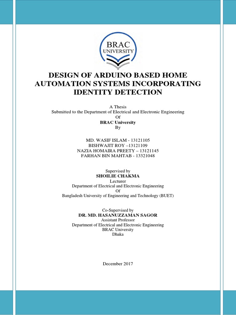 Design of Arduino Based Home Automation Systems Incorporating Identity ...