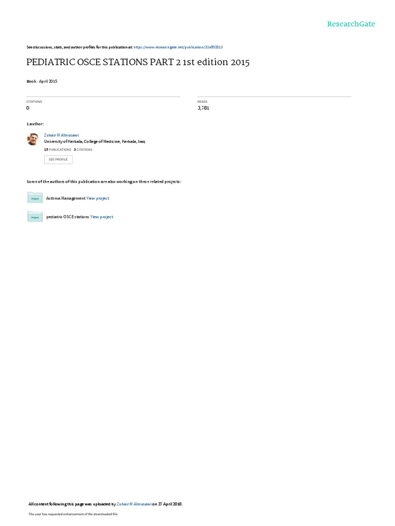 Pediatric Osce Stations Part 2 1St Edition 2015: April 2015 | PDF ...