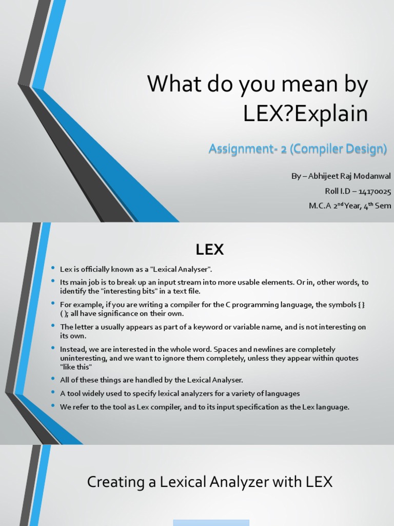 What Do You Mean by LEX2 | PDF | Parsing | Computer Programming