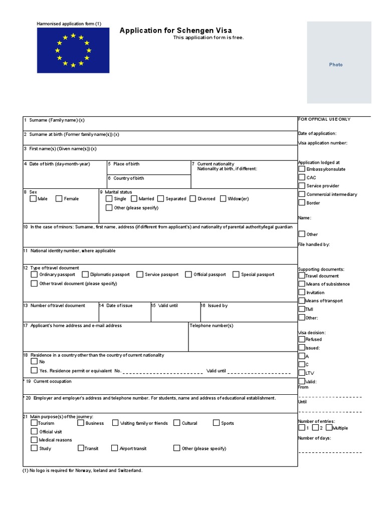 Schengen Visa Application Form Guide | PDF | Travel Visa | Government ...
