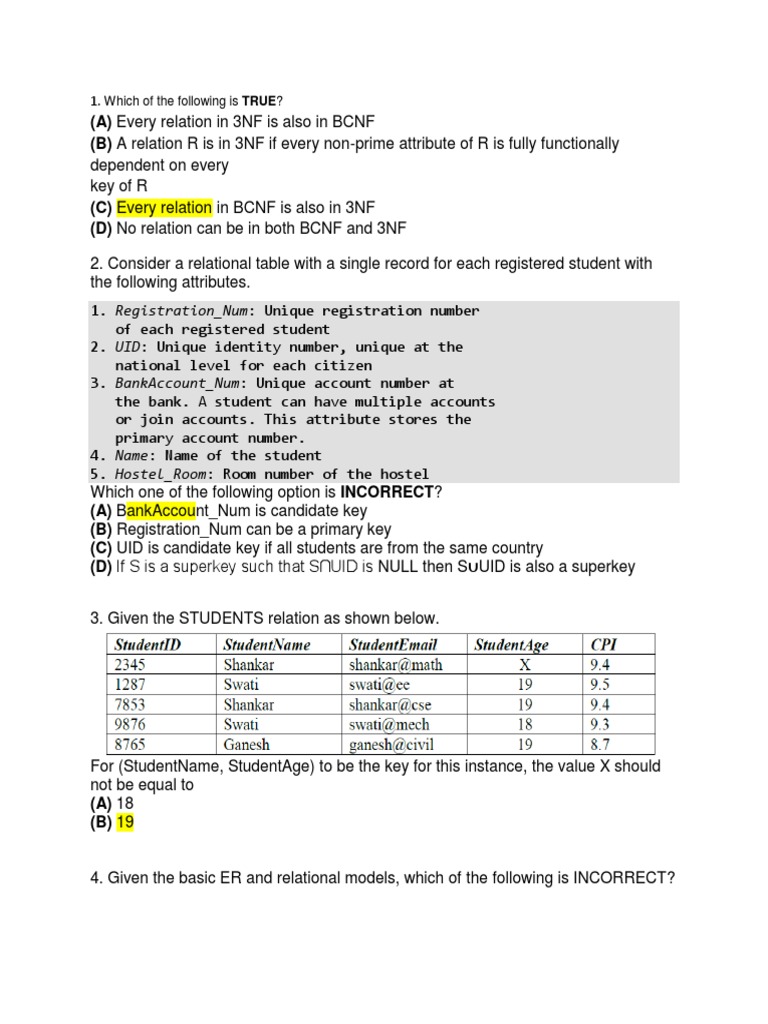 Differences between 3NF and BCNF | PDF | Relational Model | Scientific Modeling