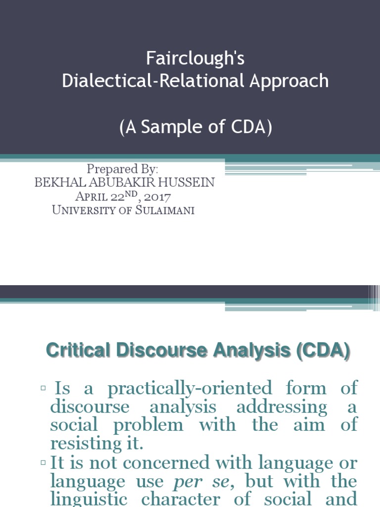 Fairclough CDA Approach | PDF | Communication | Human Communication