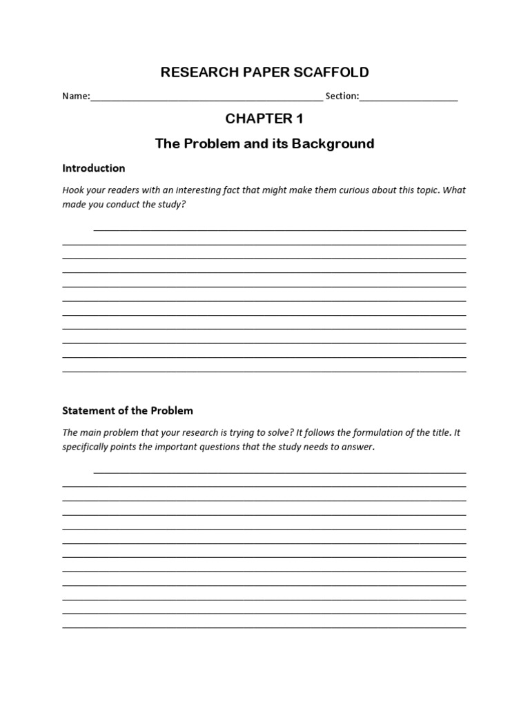 Research Paper Scaffold The Problem and Its Background | PDF | Science ...