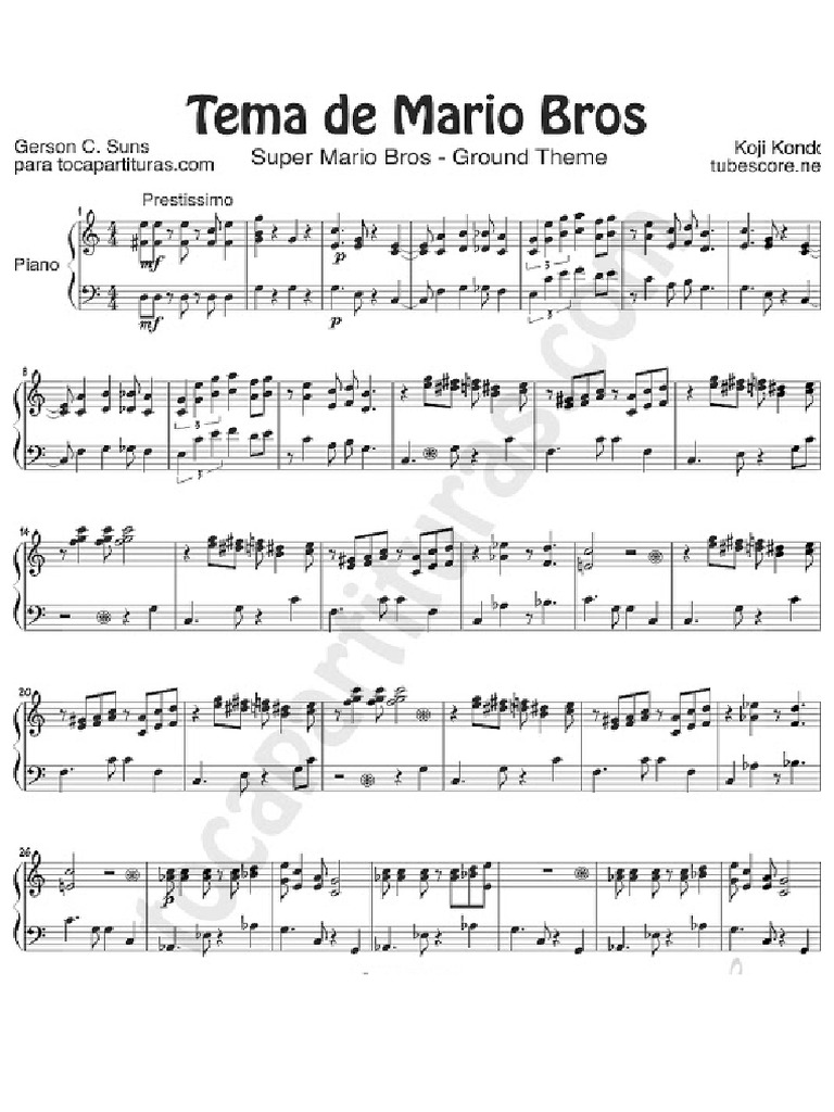Super Mario Bros Piano | PDF