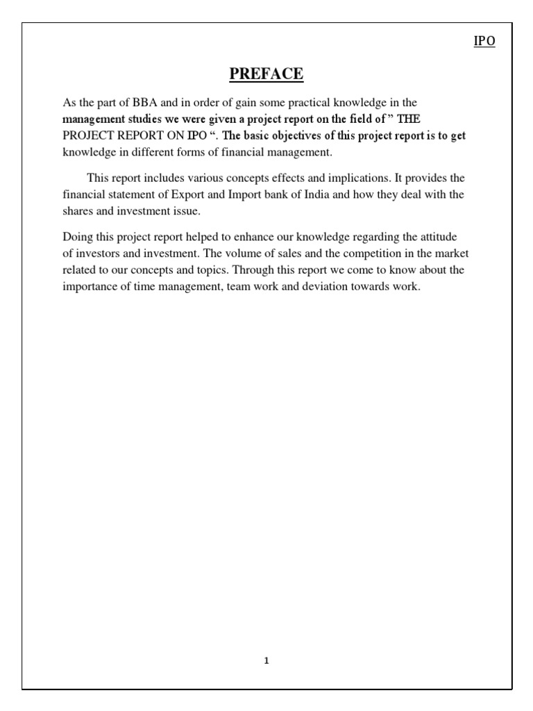 Project On IPO | PDF | Initial Public Offering | Stocks